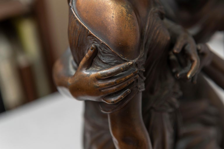 Bronze Statue of a Pleading Man, and a Shy Maiden, French, Gregoire, 1870s For Sale at 1stDibs
