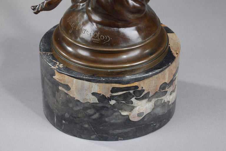 Bronze Statue, "The Winged Man", Signed Eugène Marioton at 1stDibs