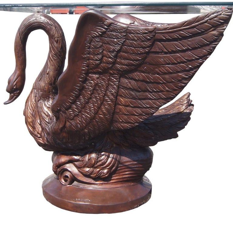 Bronze Swan Dining Table Base For Sale at 1stDibs