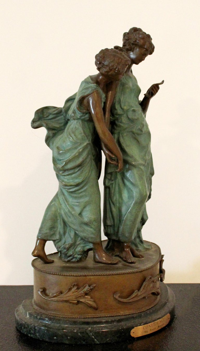 Bronze Table Sculpture on Marble Confidence by Louis Moreau ...