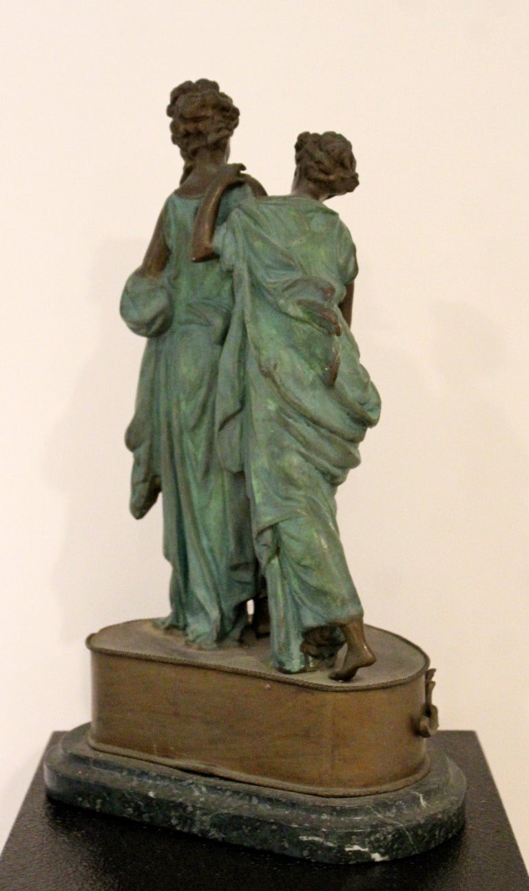 Bronze Table Sculpture on Marble Confidence by Louis Moreau ...