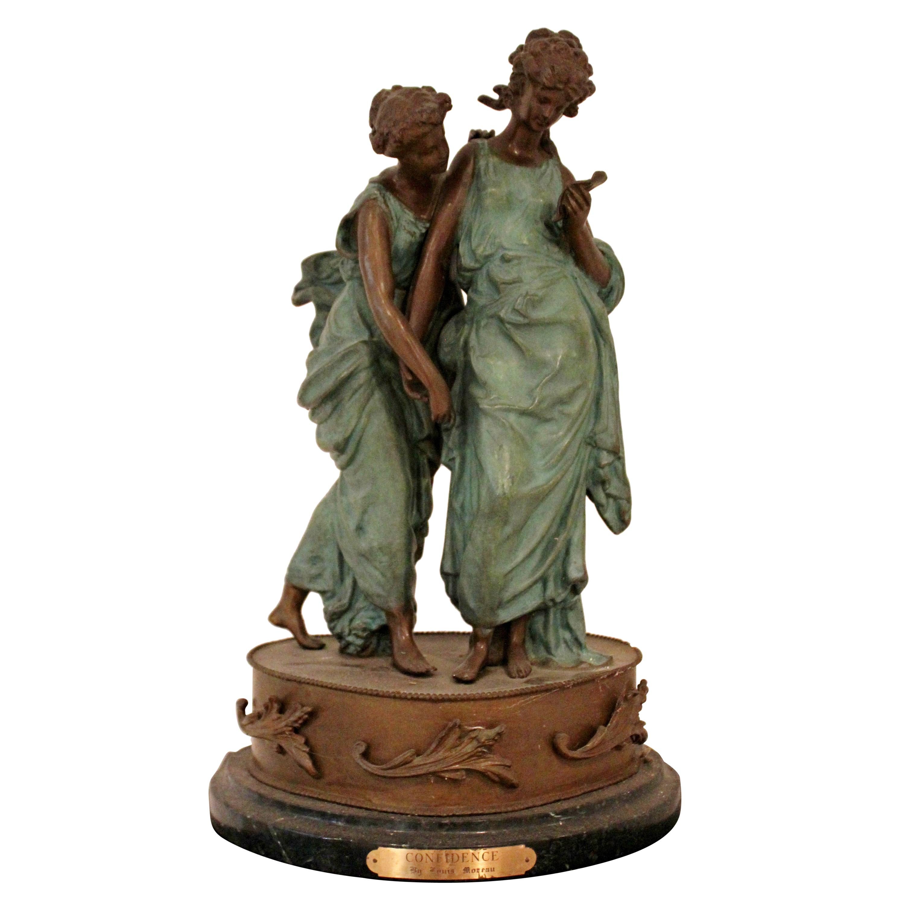 1900s Bronze Sculpture on Marble Base by Louis Auguste Moreau For Sale ...