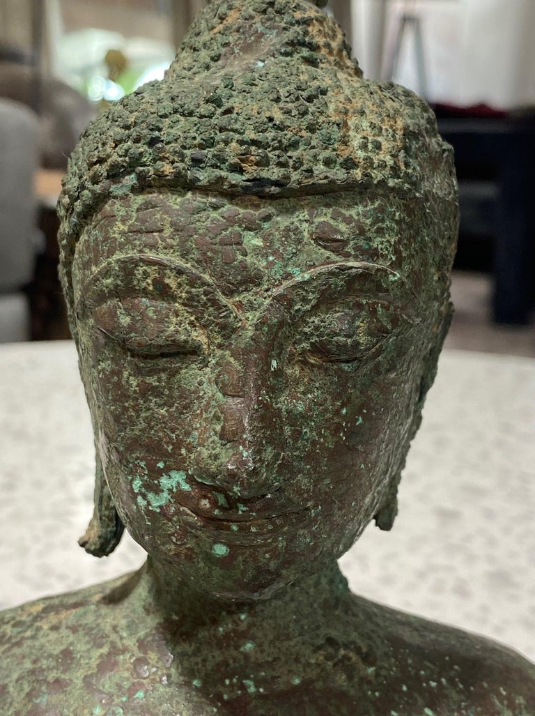 Bronze Thai Siam Asian Temple Shrine Buddha Head Bust Fragment 18th ...