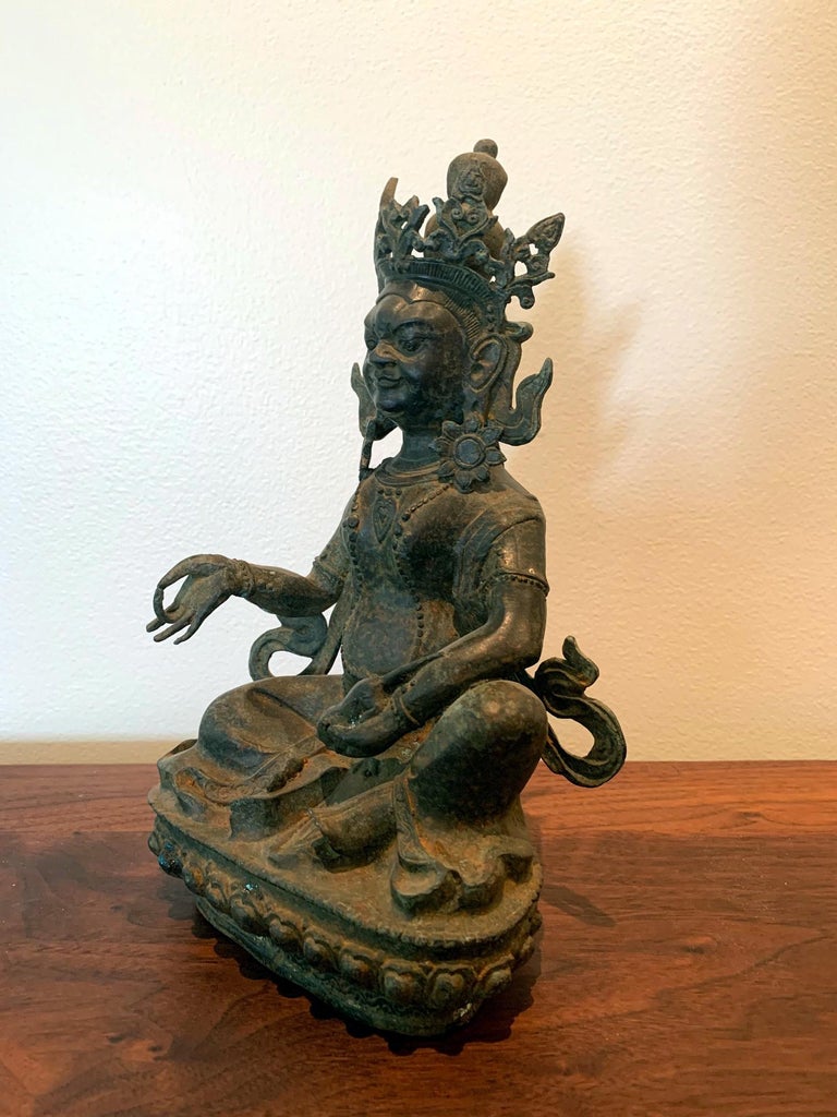 Bronze Tibetan Jambhala God of Wealth Statue at 1stDibs | jambhala statue