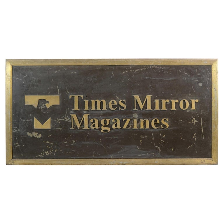 Bronze Times Mirror Magazine Plaque from New York City For Sale at 1stDibs
