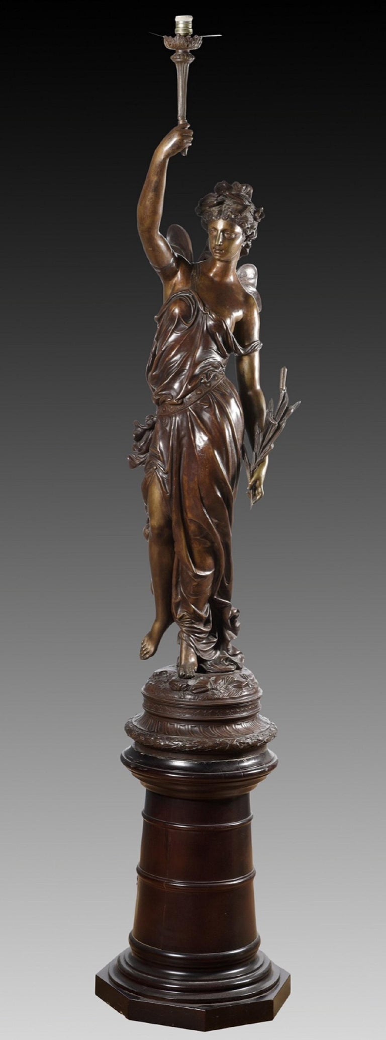 Bronze "Torcher" on Wooden Base, 20th Century, after Moreau Family at ...