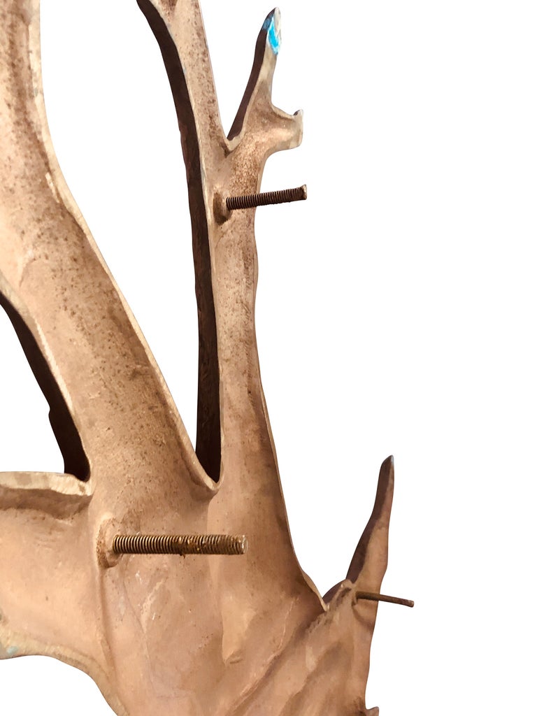 Brutalist Bronze Tree Mid Century Wall Sculpture For Sale at 1stDibs