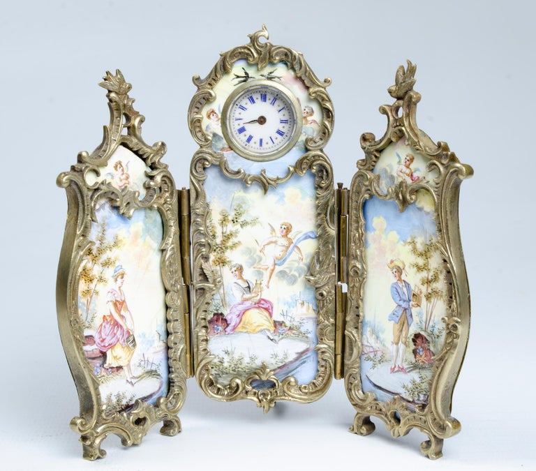 Bronze Vienes Miniature enamel For Sale at 1stDibs