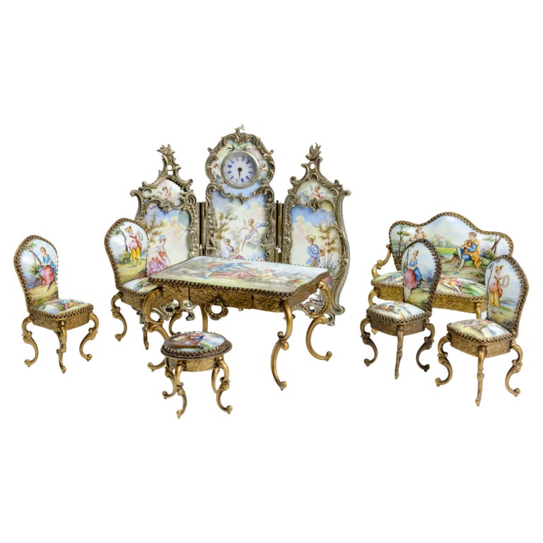 Bronze Vienes Miniature enamel For Sale at 1stDibs
