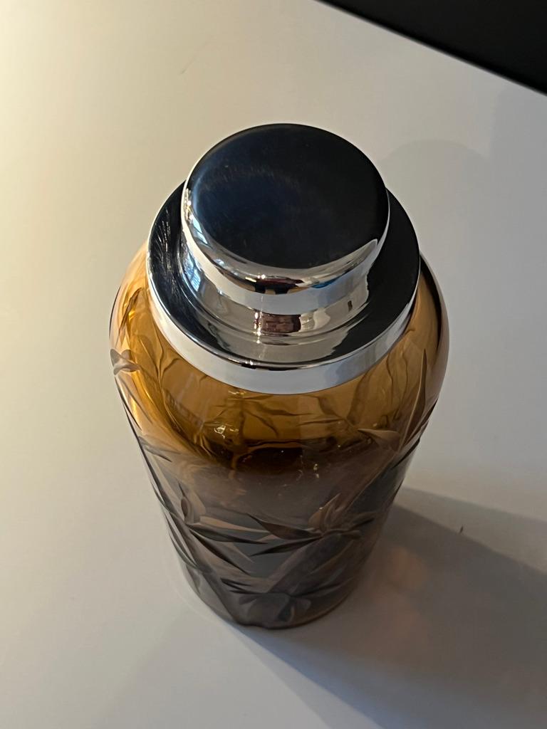 Bronze Vintage Inspired Glass Martini Cocktail Shaker with Silver ...