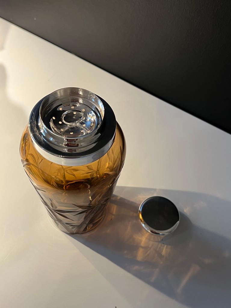 Bronze Vintage Inspired Glass Martini Cocktail Shaker with Silver ...