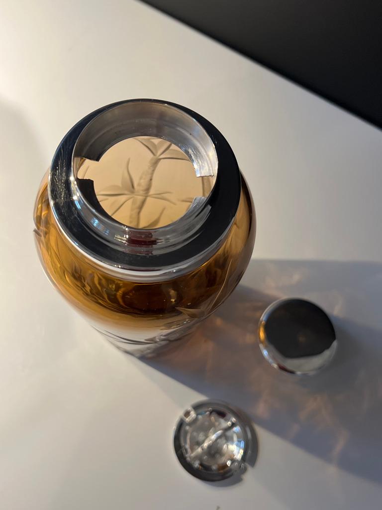 Bronze Vintage Inspired Glass Martini Cocktail Shaker with Silver ...