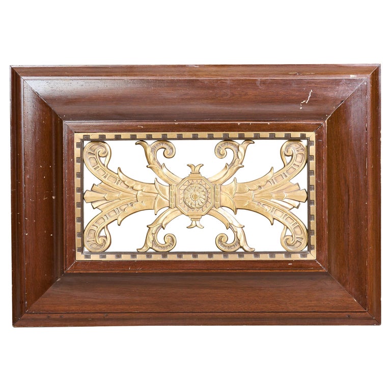 Bronze and Wood Grill from the Intercontinental Hotel, Chicago For Sale ...