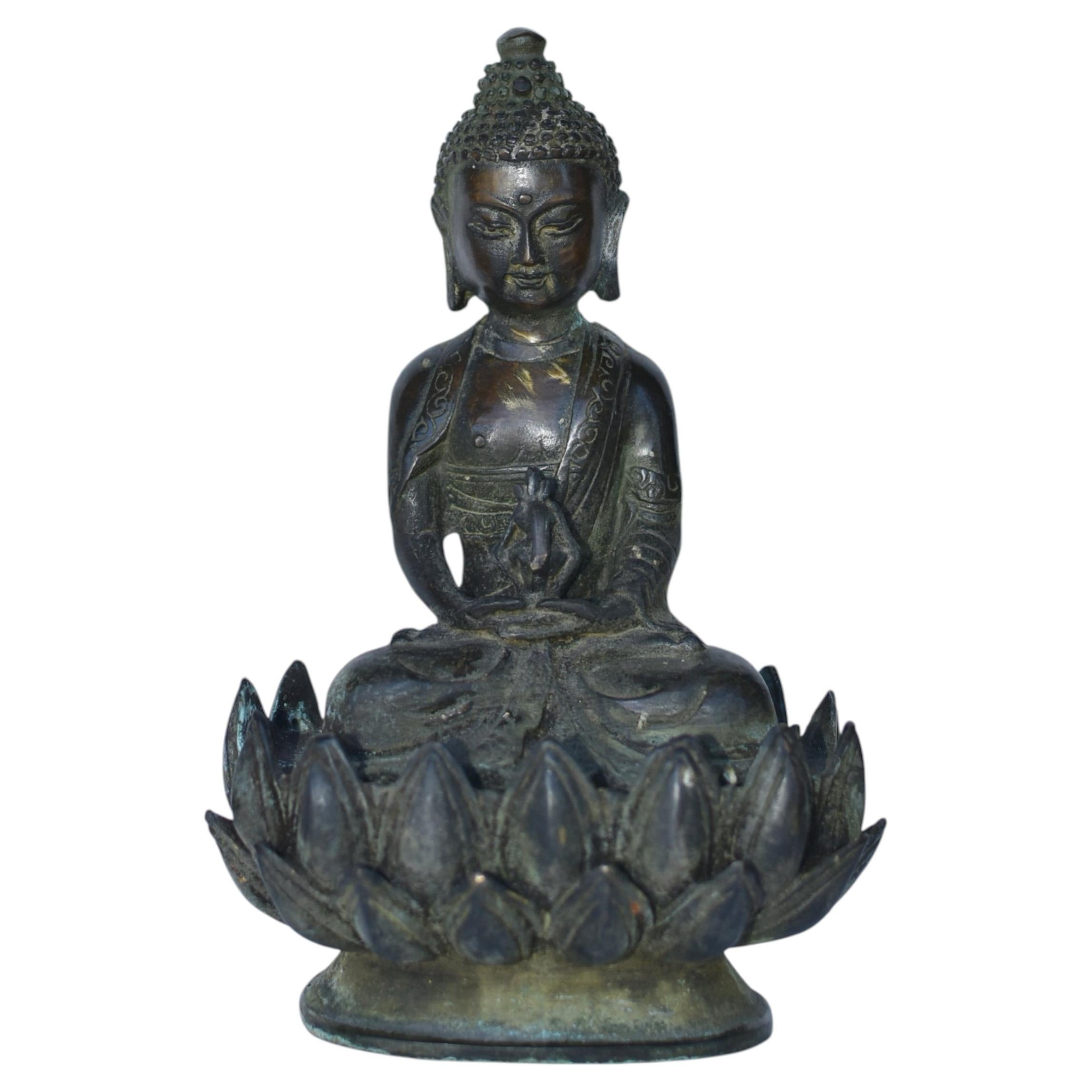 Antique Bronze Buddha Figure C1920 For Sale at 1stDibs
