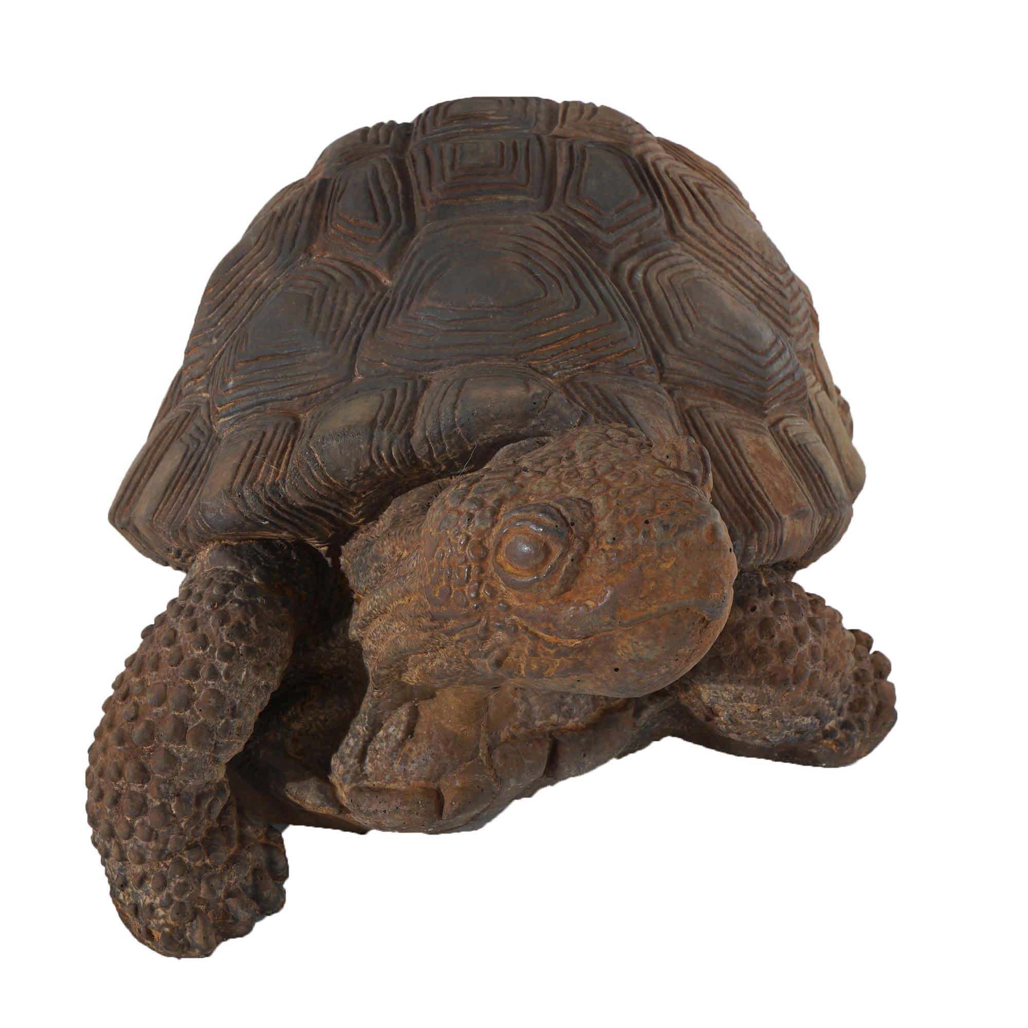 Bronzed Cast Hardstone Garden Tortoise 20thC For Sale at 1stDibs