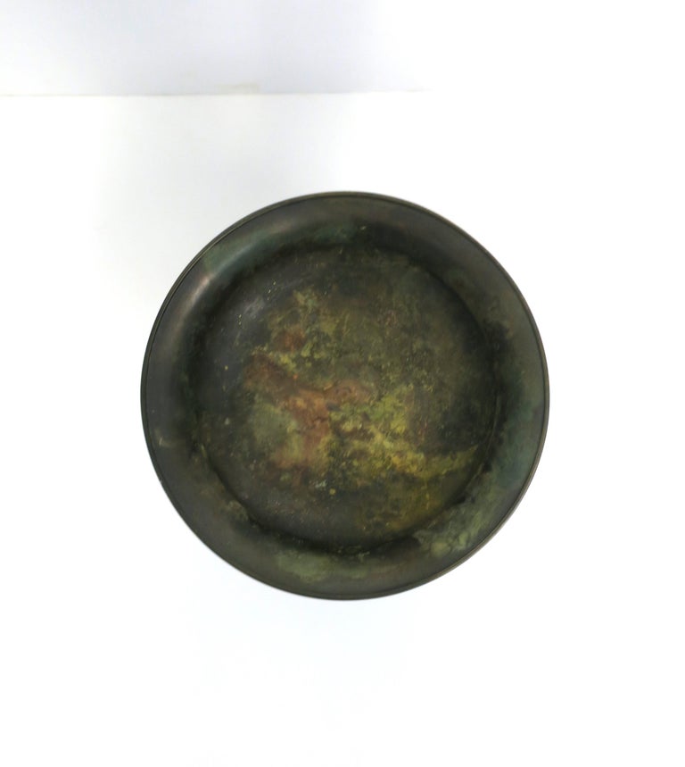 Bronzed Metal Urn Burl Column Plinth Neoclassical Style, circa 1970s ...