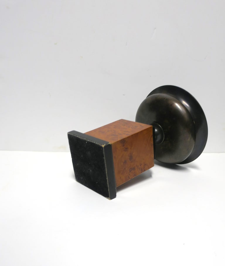 Bronzed Metal Urn Burl Column Plinth Neoclassical Style, circa 1970s ...