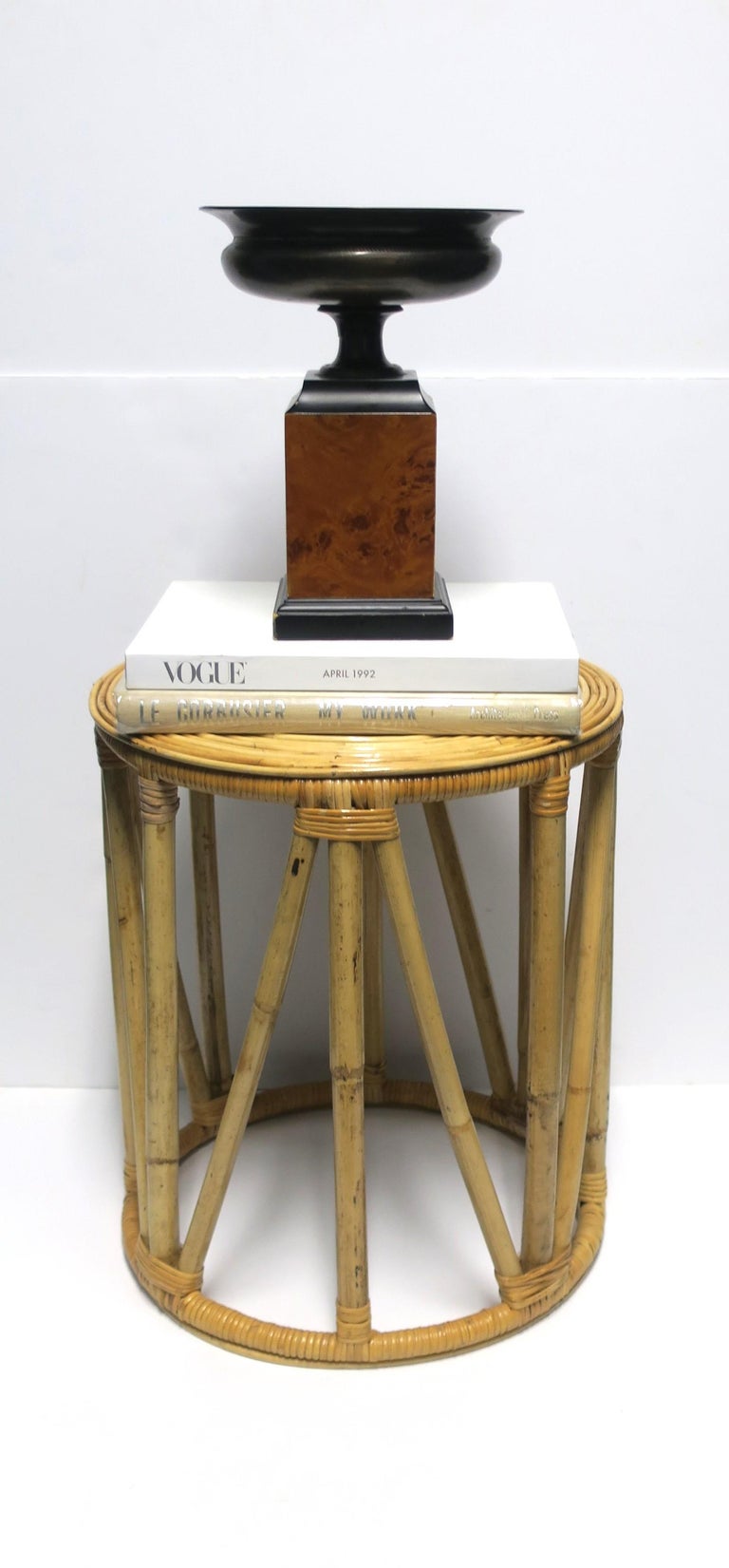 Bronzed Metal Urn Burl Column Plinth Neoclassical Style, circa 1970s ...
