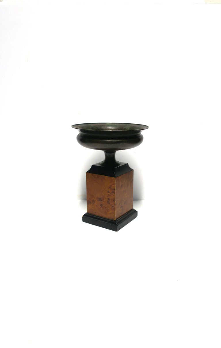 Bronzed Metal Urn Burl Column Plinth Neoclassical Style, circa 1970s ...