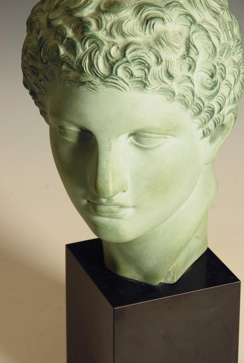 Bronzed Terracotta Bust of Roman / Greek Male on Marble Base at 1stDibs ...