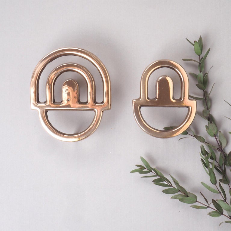 Bronzino Set of 2 Casting Bronze Hooks by Portego For Sale at 1stDibs