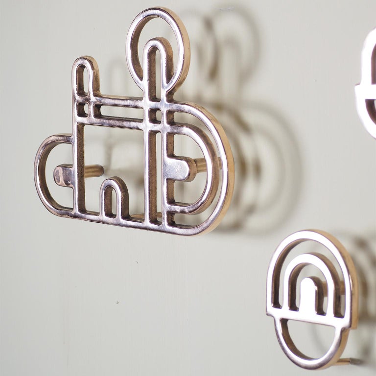 Bronzino Set of 3 Large Casting Bronze Hooks by Portego For Sale at 1stDibs