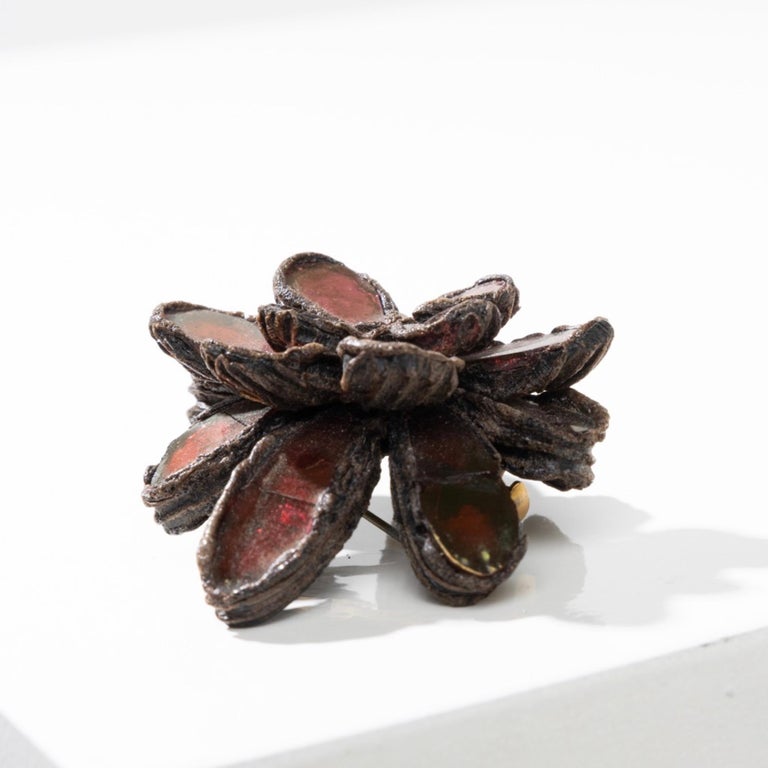 Brooch by Line Vautrin – Black Talosel encrusted with red mirrors For ...