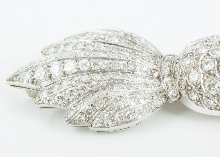 Brooch Platinum Mounted Diamond Set Flaming Grenade with Enamel ...