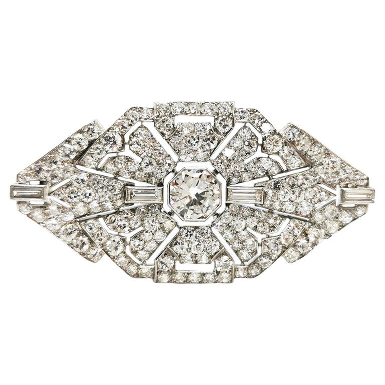 Brooch White Gold Diamond For Sale at 1stDibs