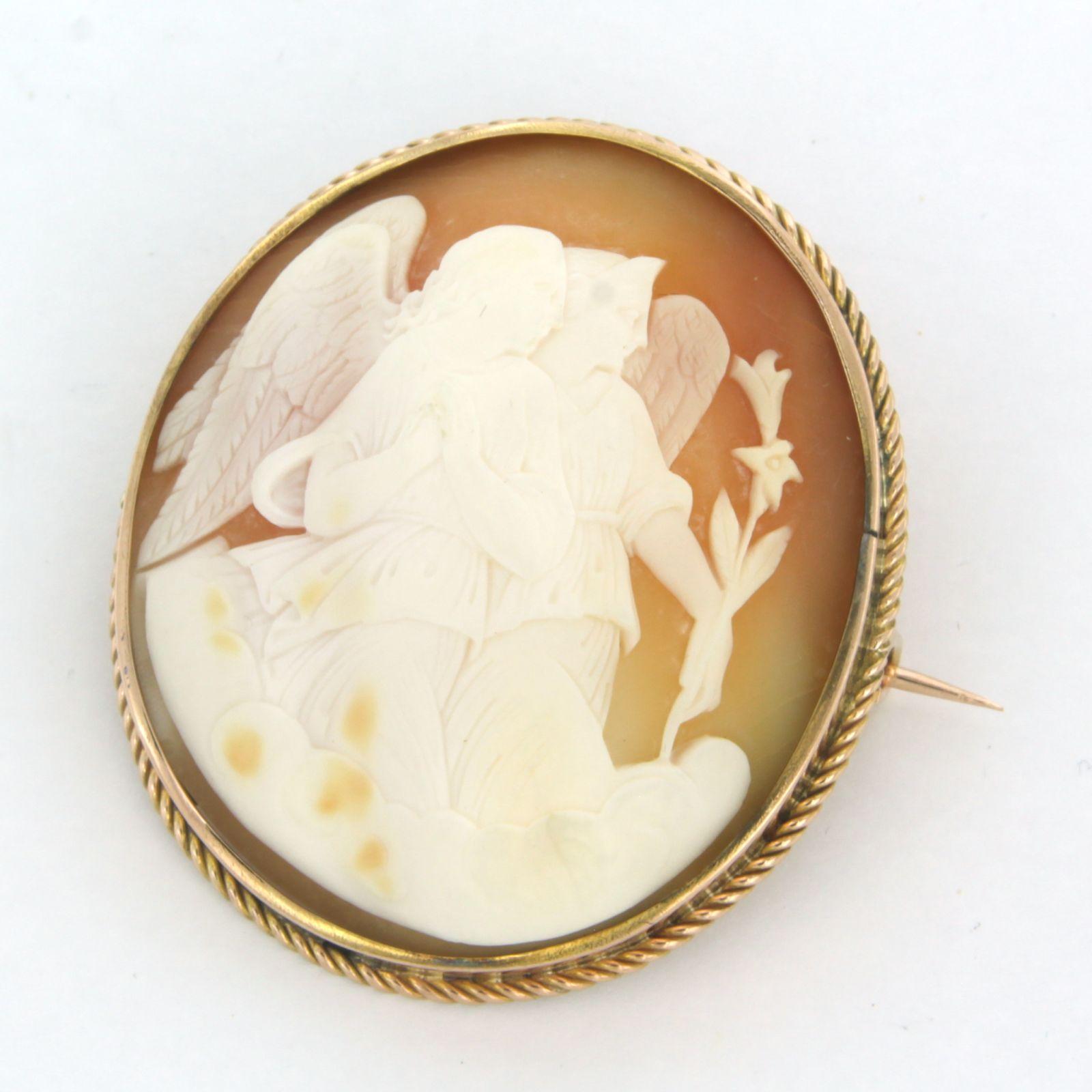 Brooch with cameo 8k pink gold For Sale at 1stDibs