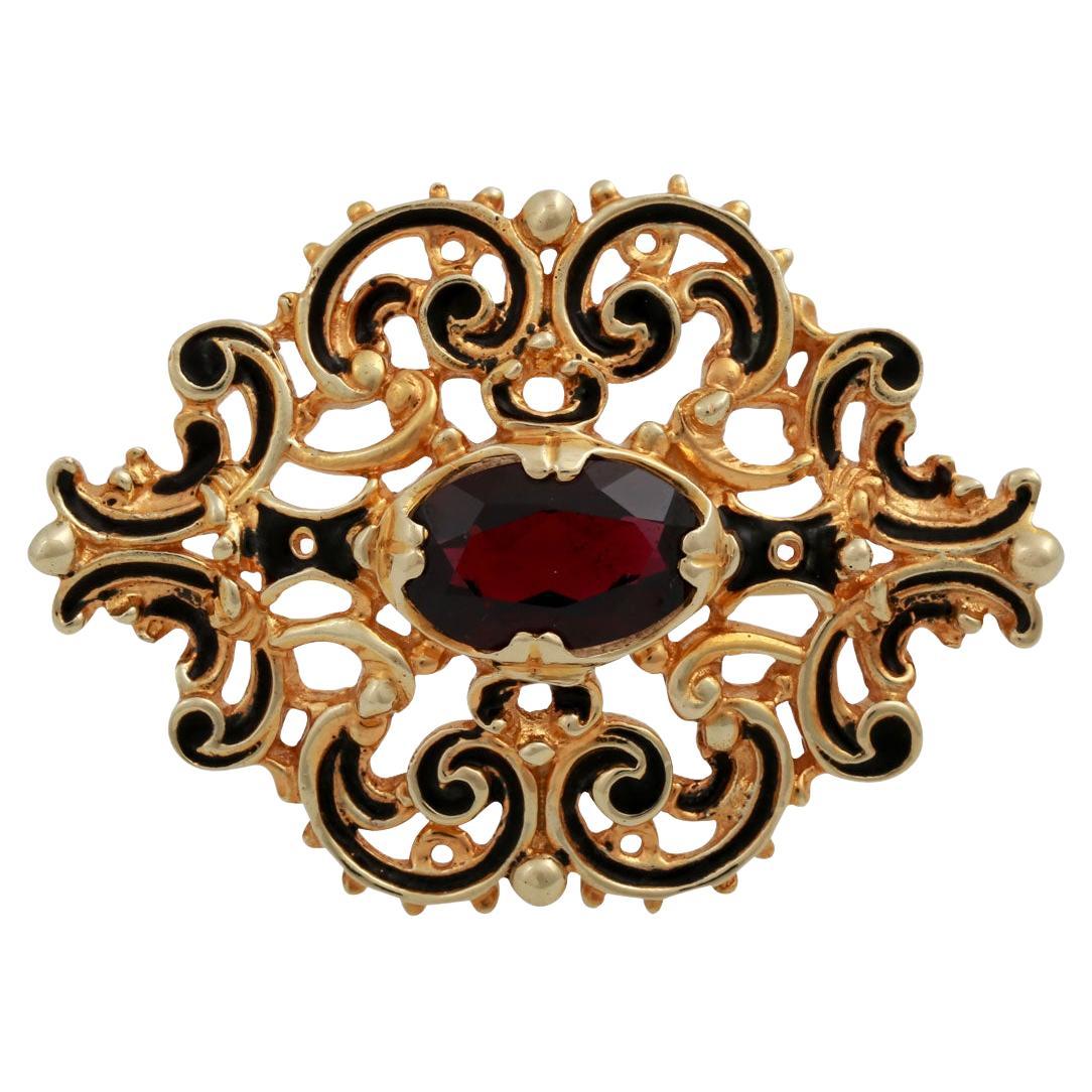 Antique Garnet Brooch For Sale at 1stDibs