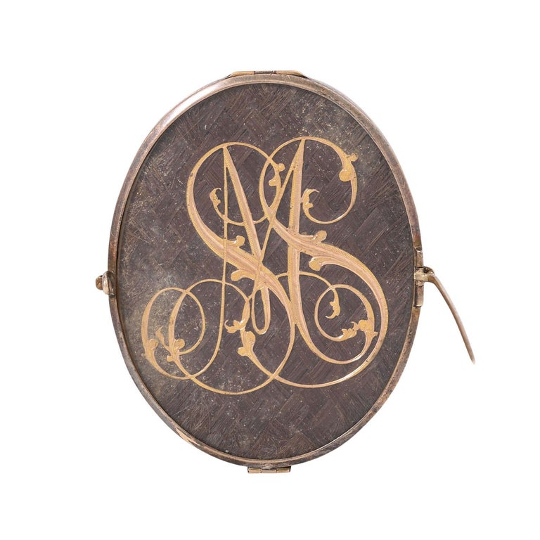 Brooch with Portrait and Hair Inlay For Sale at 1stDibs