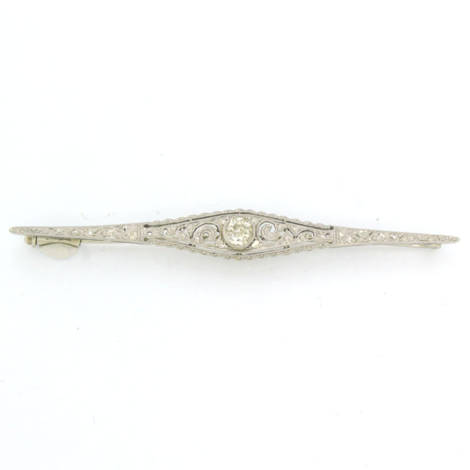 Brooche with Diamond 14k white gold For Sale at 1stDibs