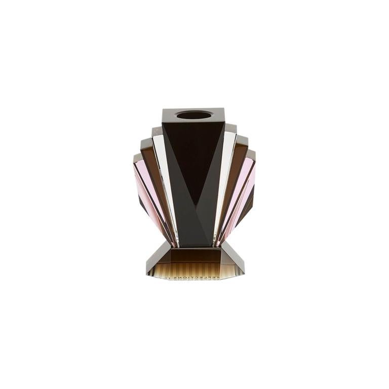 Miami Crystal T-Light Holder, Hand-Sculpted Contemporary Crystal For ...