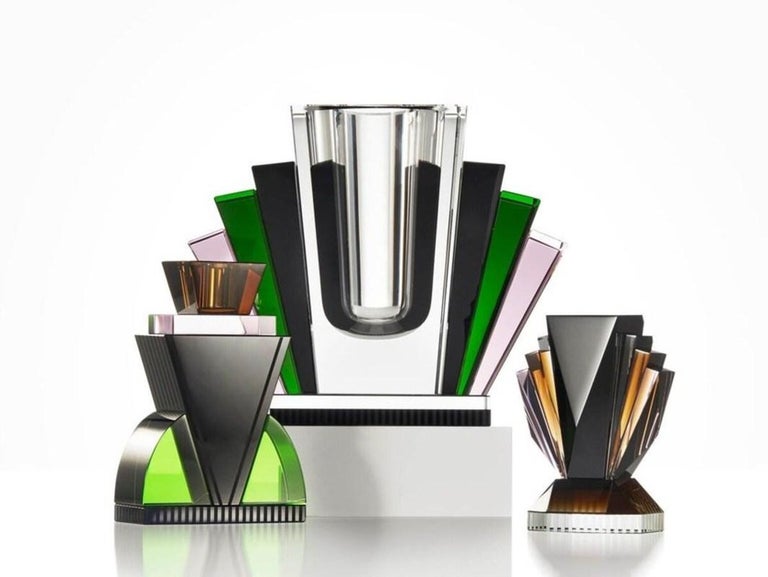 Brooklyn Crystal T-Light Holder, Hand-Sculpted Contemporary Crystal For ...