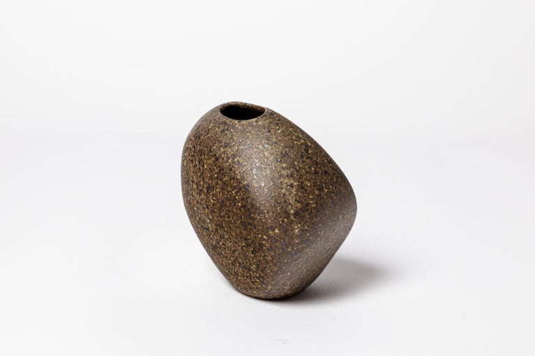 Brown Abstract Ceramic Vase by Tim Orr Free Stone Form, circa 1975 For ...
