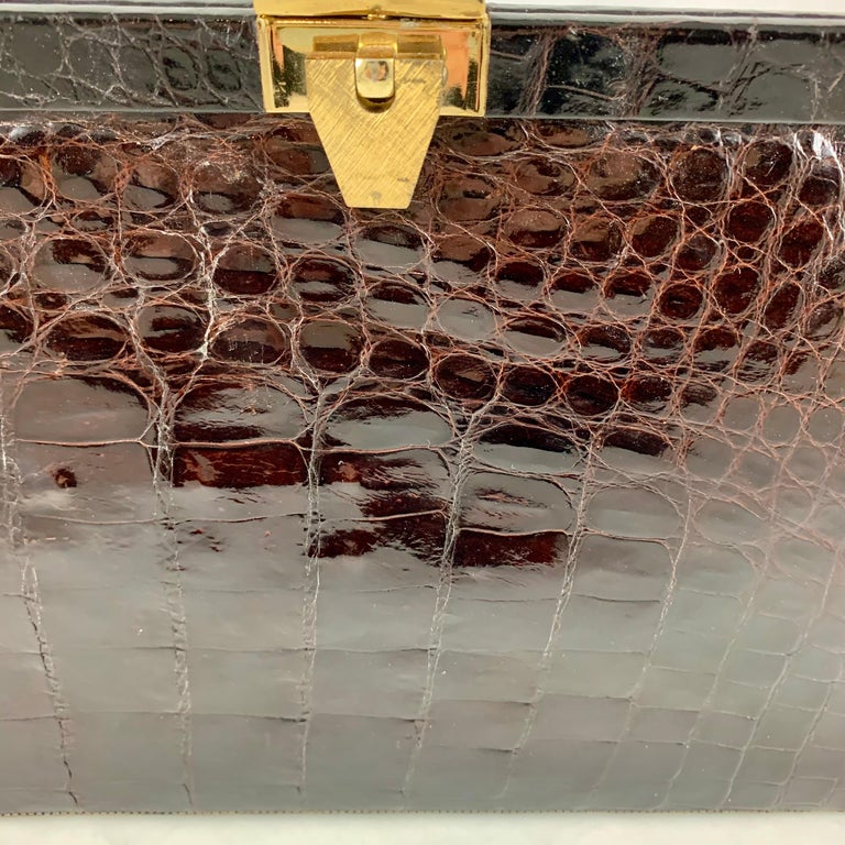 Brown Alligator Structured Ladies Handbag and Coin Purse, Bellestone ...