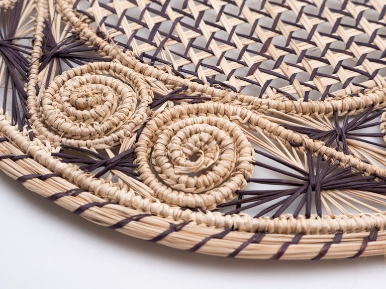 Brown and Cream Round Iraca Fibre Placemat at 1stDibs