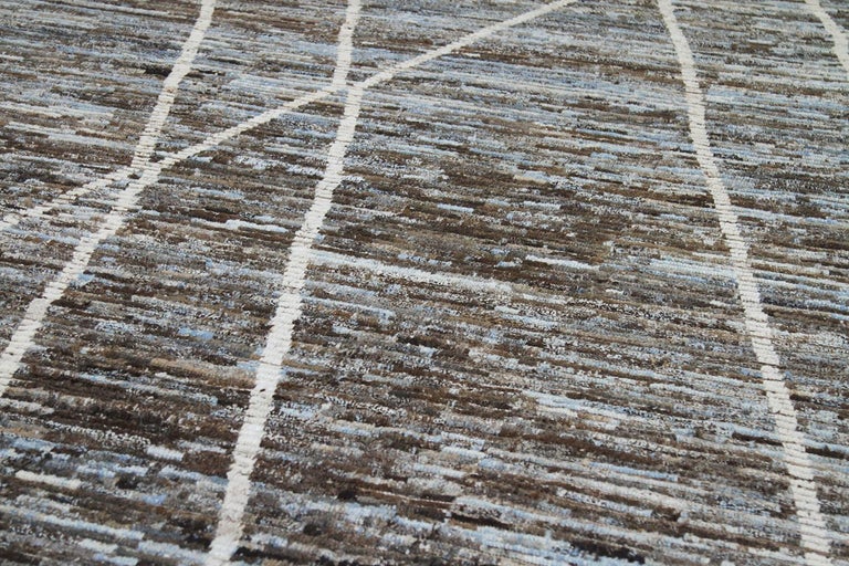 Nazmiyal Collection Grey Modern Moroccan Style Rug. 9 ft 4 in x 11 ft 2 ...