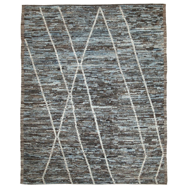 Nazmiyal Collection Grey Modern Moroccan Style Rug. 9 ft 4 in x 11 ft 2 ...