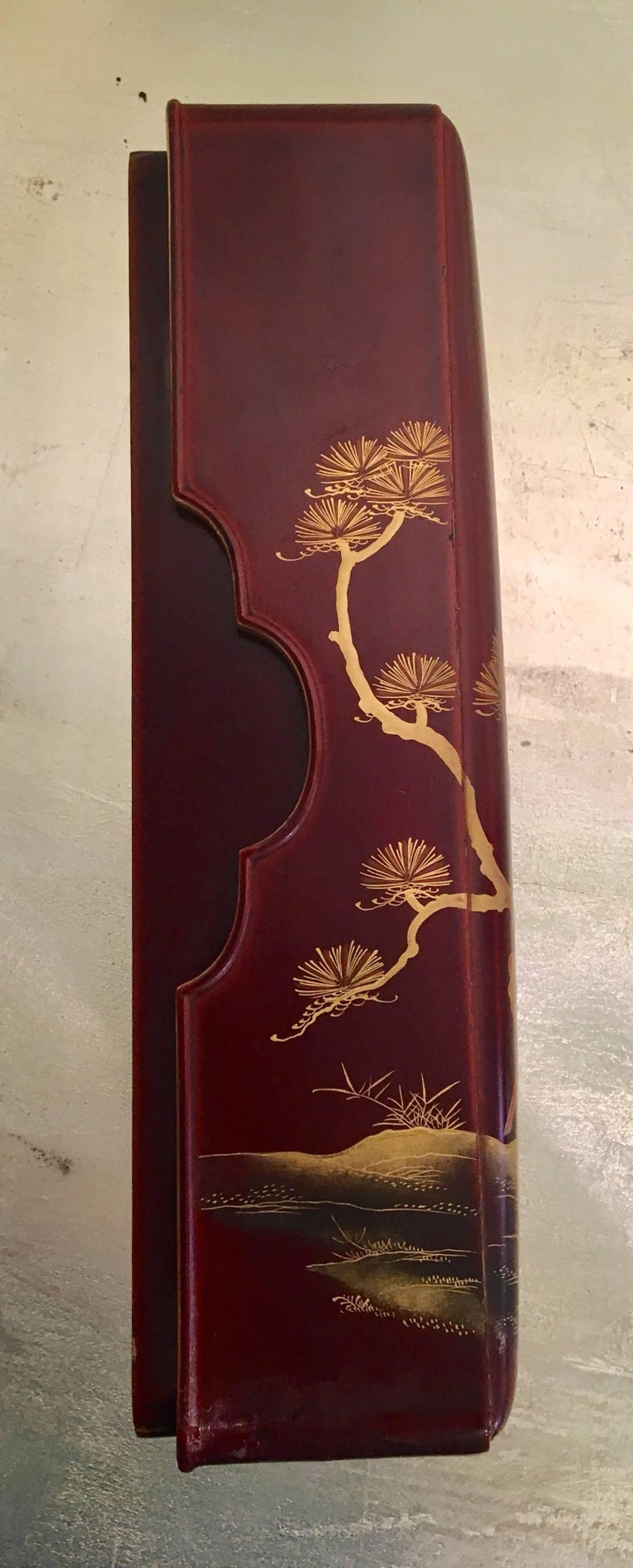 Brown and Red Lacquer Letter Box at 1stDibs