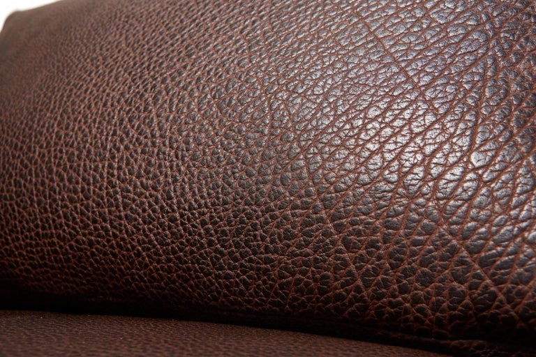 Brown Bison Leather and Blackened Steel Sofa For Sale at 1stDibs | sofa ...