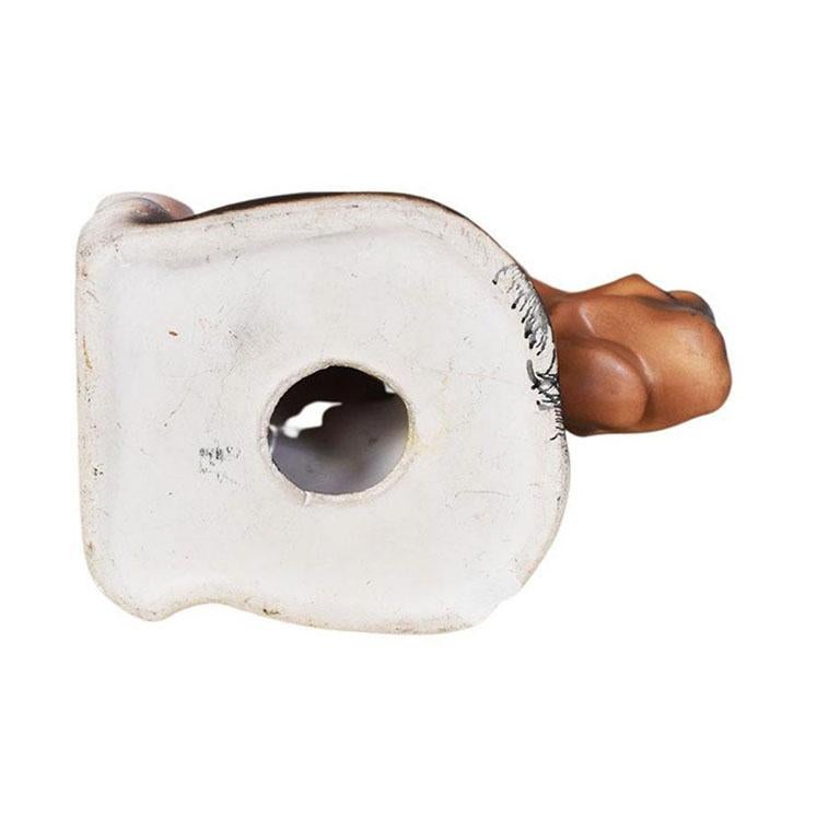 Brown Ceramic Horse Head Bookend in Brown and Black For Sale at 1stDibs