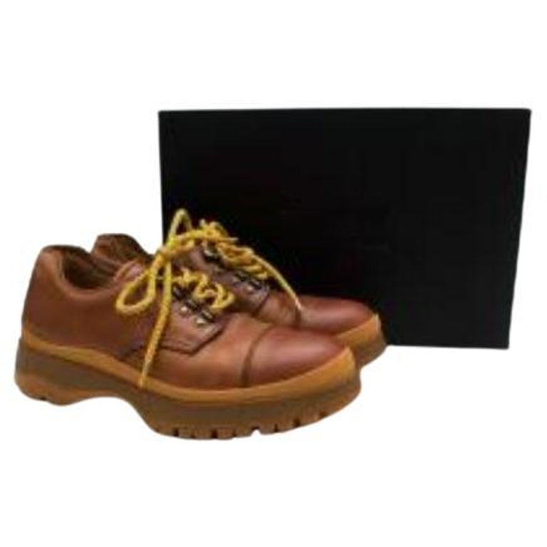 Brown Chunky Leather Brogues For Sale at 1stDibs