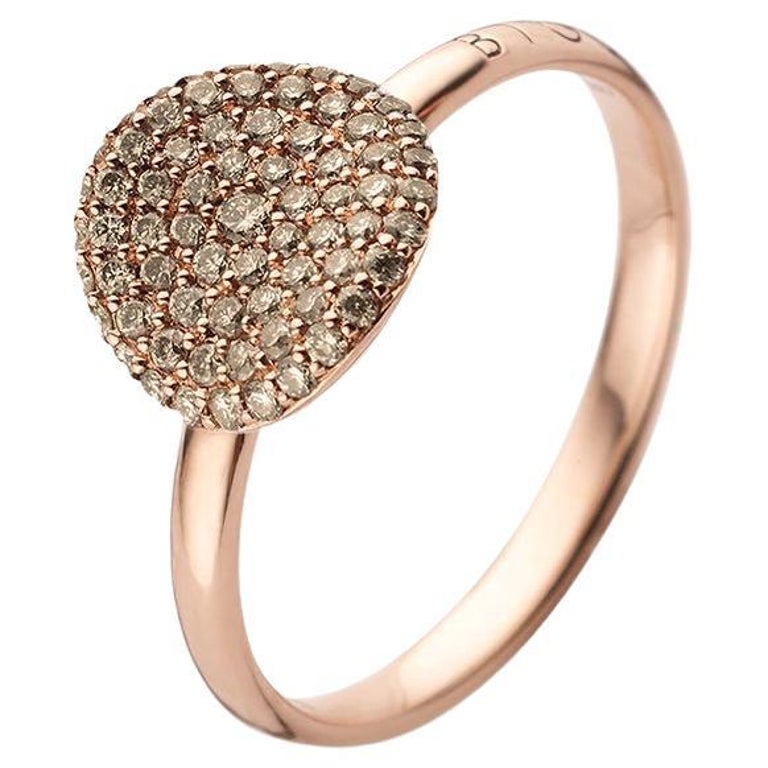 Customizable Brown Diamond Ring in 18kt Rose Gold by Bigli For Sale at ...