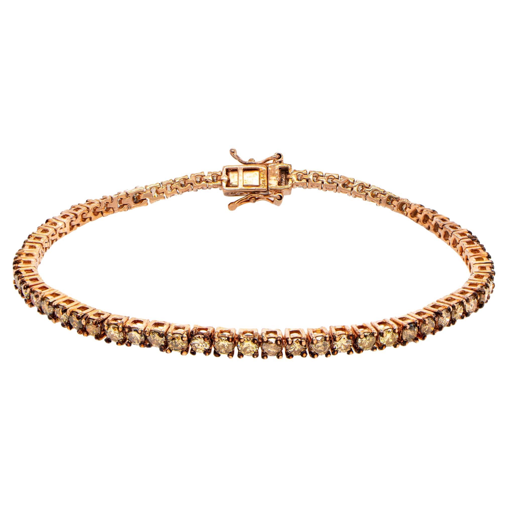 Magnificent Pink Diamond Rose Gold Bracelet at 1stDibs | pink diamond ...