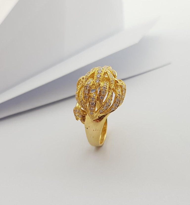 Brown Diamond with Ruby Lion Ring Set in 18 Karat Gold Setting For Sale ...