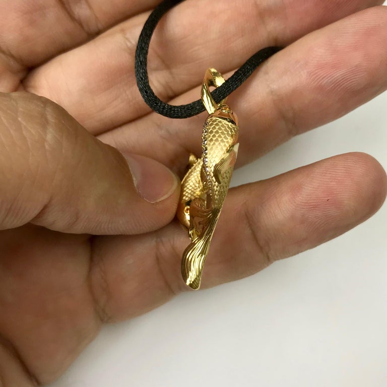 Brown Diamonds Two Fish Pendant at 1stDibs