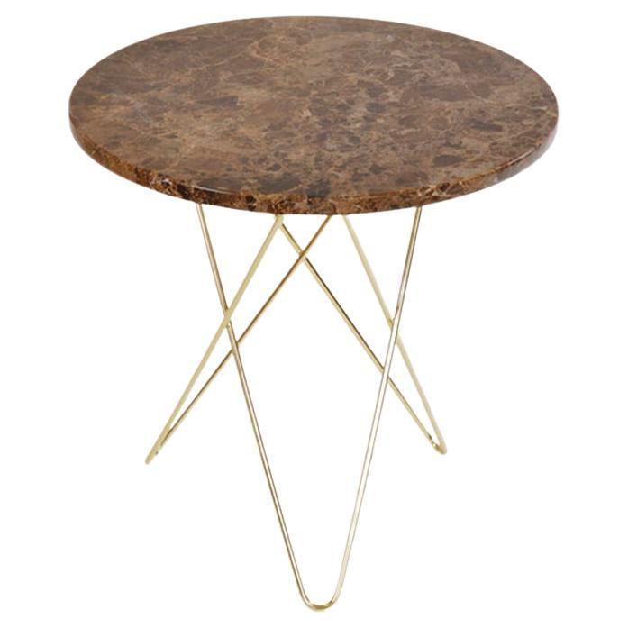Emperador Side Table with brown marble For Sale at 1stDibs