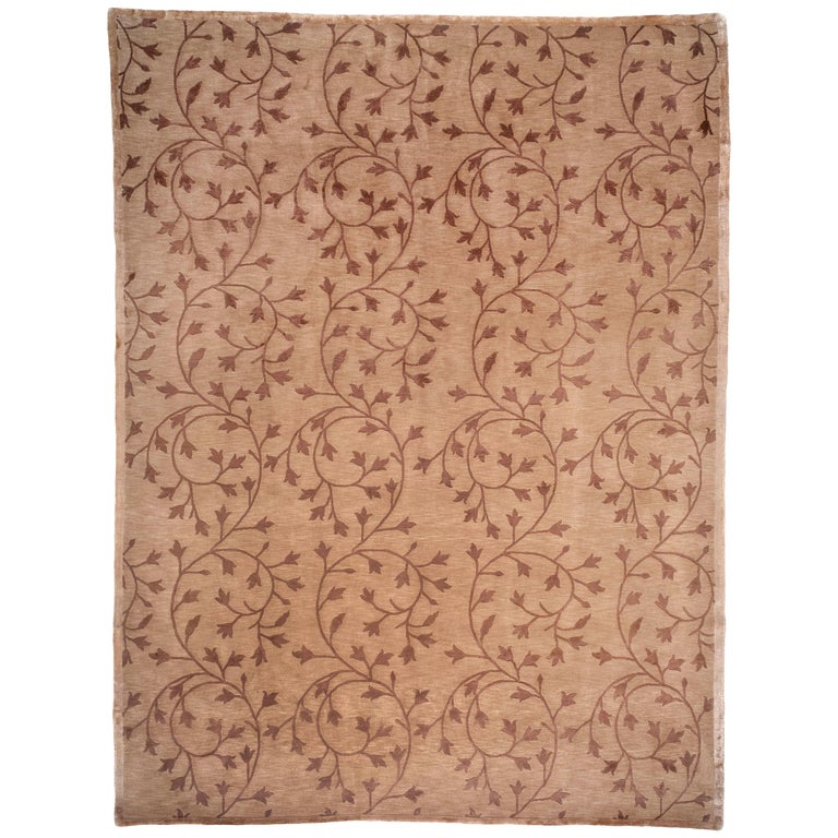 Brown Floral Tracery Area Rug For Sale at 1stDibs